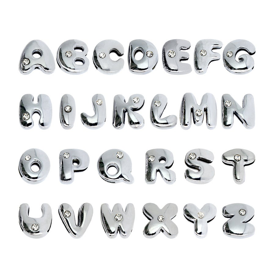 Generic Alloy Rhinestone Alphabet Beads Diy Hand Belt Mobile Phone ...