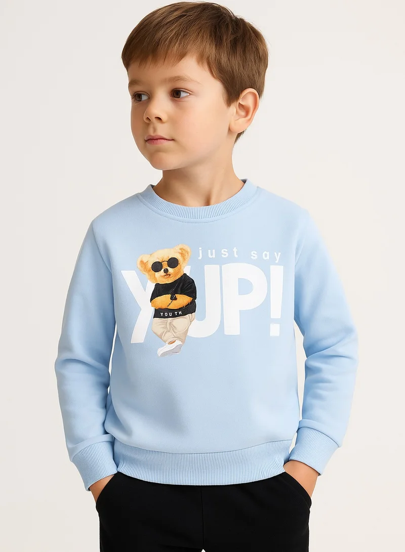 victor and jane Boys' “Just Say YUP” Teddy Graphic Sweatshirt – Dusty ...