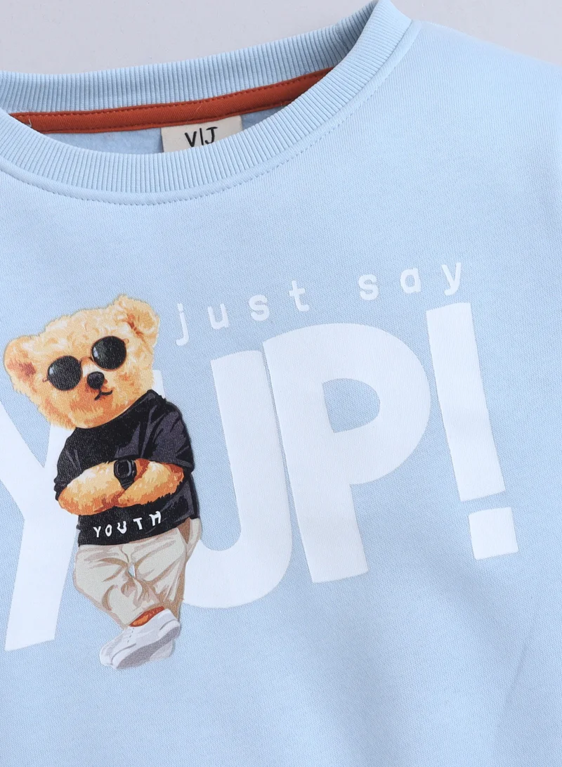 victor and jane Boys' “Just Say YUP” Teddy Graphic Sweatshirt – Dusty ...