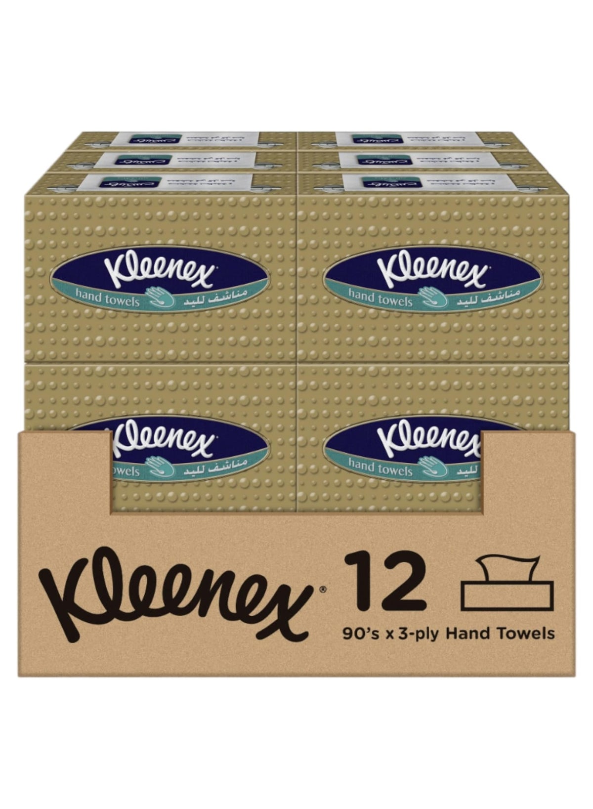 Kleenex Carton of hand towels, 3 layers, 90 sheets * 12 packs | Best ...