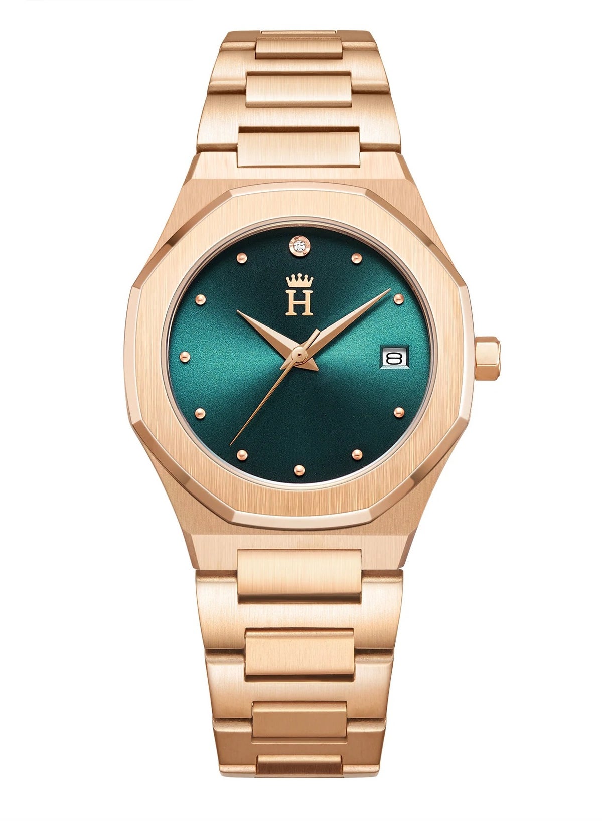 HOLBORN CLASSIC Crown Emerald 34mm - Women's Watch - Rose gold Watch - watches for women ...