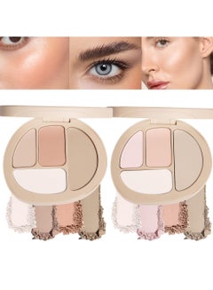 SYOSI SYOSI 2 Pcs Concealer Contour Palette, 4 Colors Color Correcting ...
