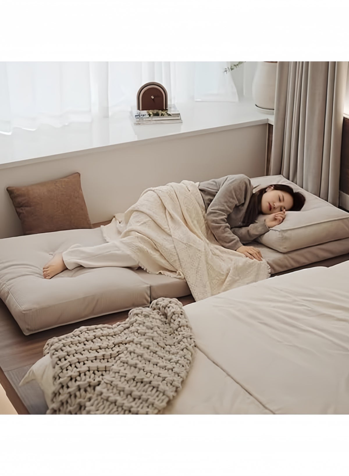 GGEROU Floor Sofa with Back Support, 5 Reclining Poistion Adjustable ...