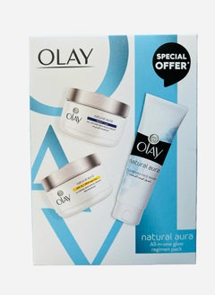 Olay Natural aura Beauty Box : Face Wash 100g + Day Cream 50g + Night ...