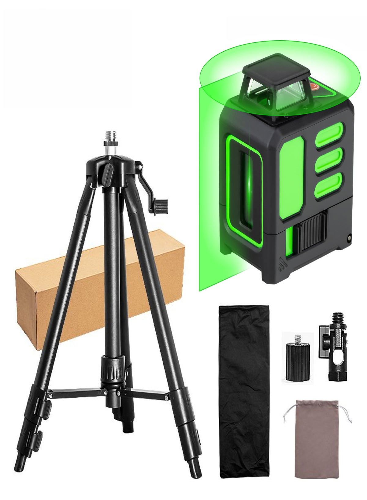 Generic 5 Lines Laser Level Self-Leveling Meter Cross Green Level Laser ...