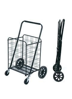 HEXAR Heavy Duty Foldable Shopping Trolley Push Cart With Wheels ...