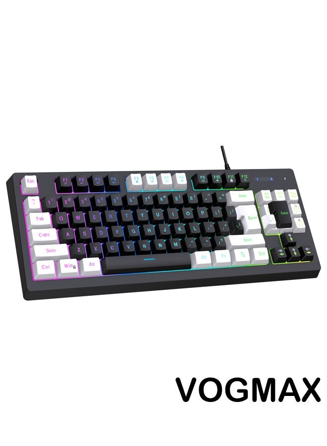 VOGMAX RGB Gaming Keyboard Color Light Mechanical 87 Keys Premium Black ...