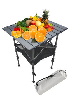 XiuWoo Foldable Table, Folding Camping Table, Roll-Top Table w/Mesh Bag ...