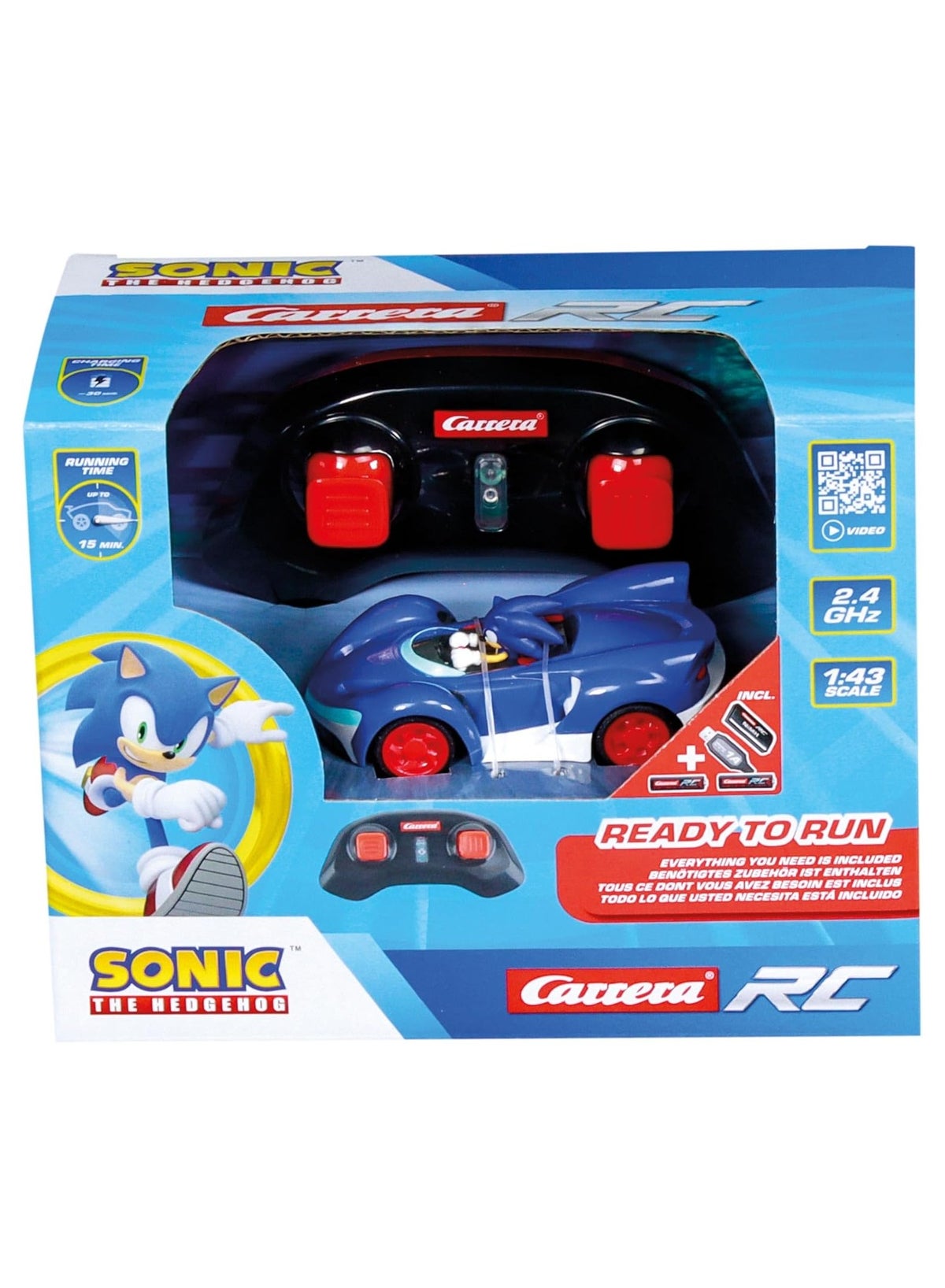 Carrera Sonic Racing Mini Tails Remote Control Car | For RC Cars |1:43 ...
