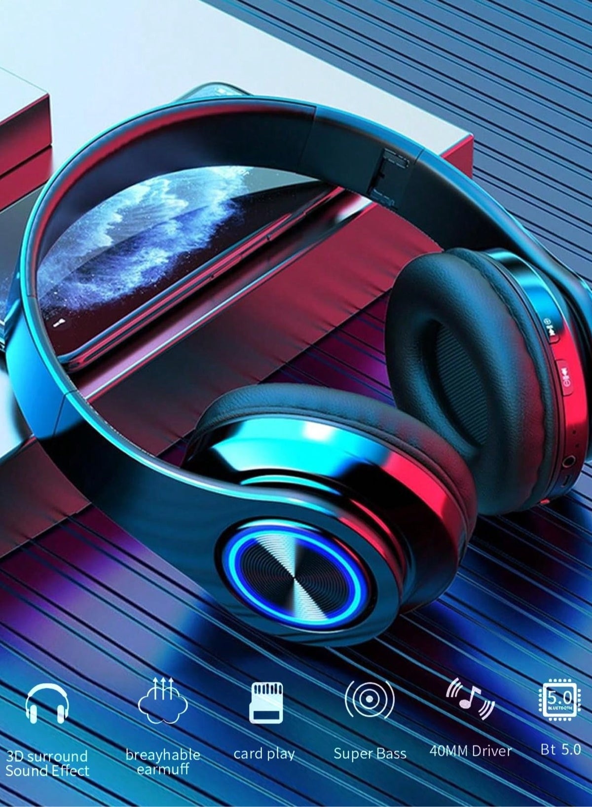 Generic Cool LED Light-Up Bluetooth Headphones - HIFI High-Fidelity ...