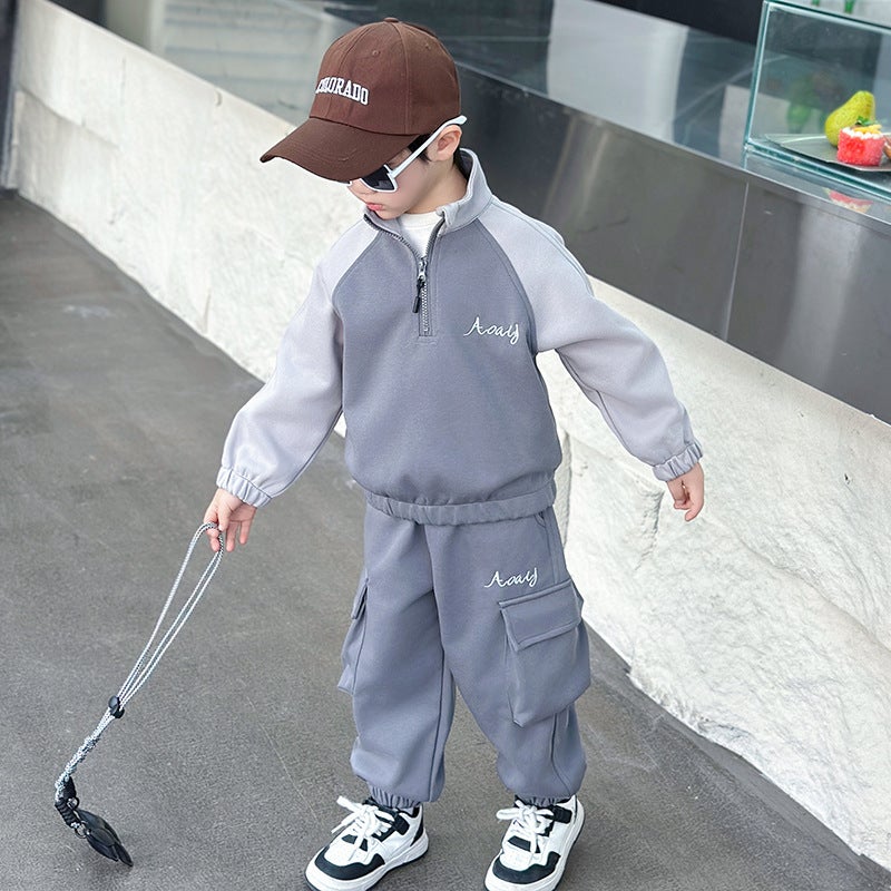 Generic Boys' Embroidered Swedie Suit 2025 Spring New Children'S ...