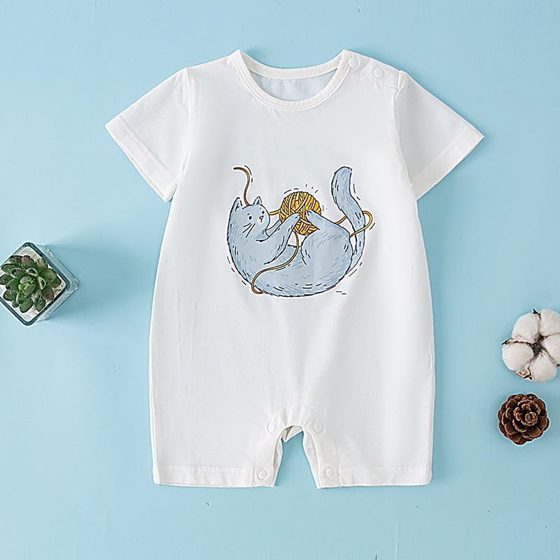 Generic Baby'S Short-Sleeved Jumpsuit Summer Baby'S Climbing Suit Thin ...