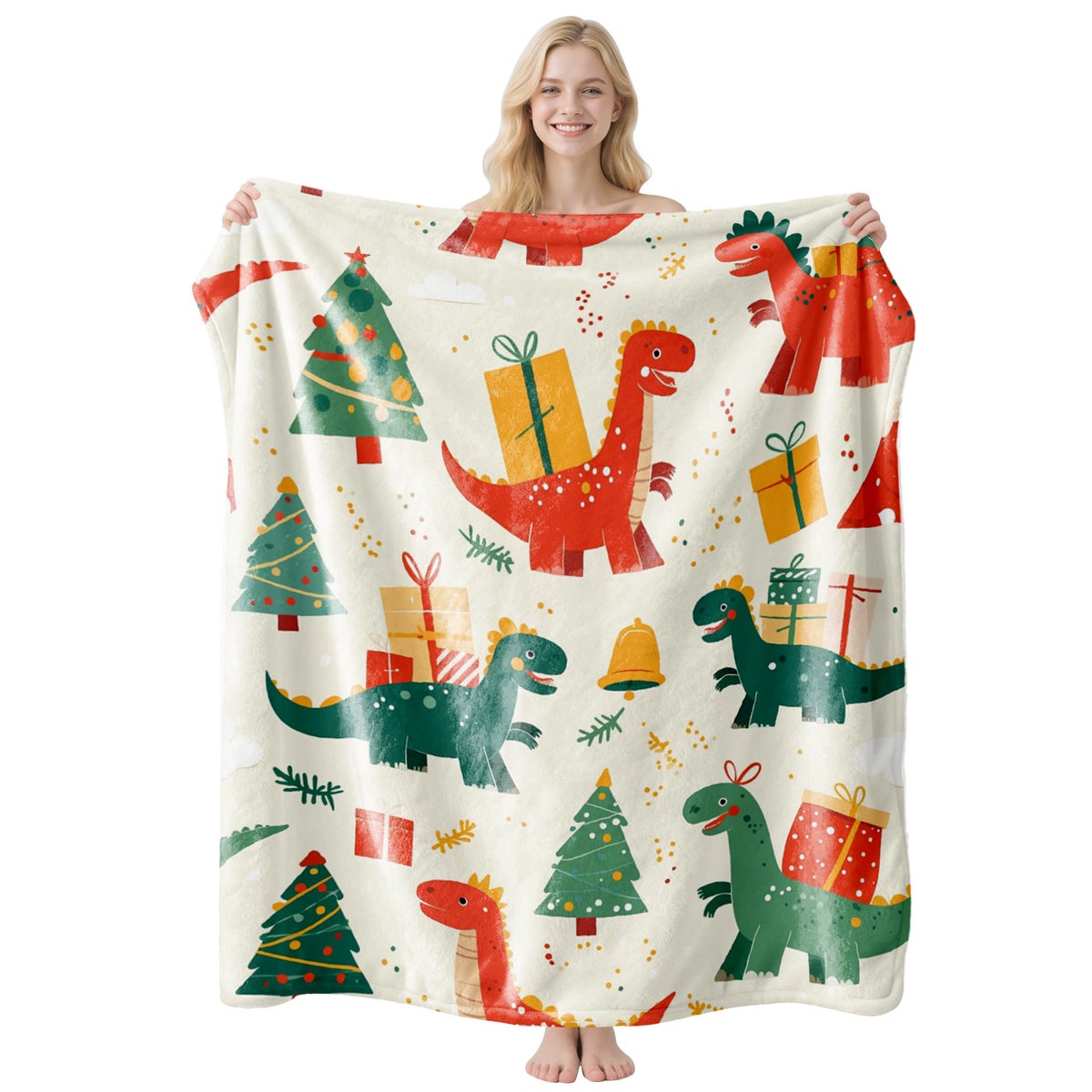 Generic Christmas Tree Printed Flannel Blanket Nap Blanket Car Home ...