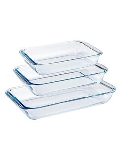 Generic SHORTEX Heat Resistant Glass Oven Trays | Clear Glass Baking ...