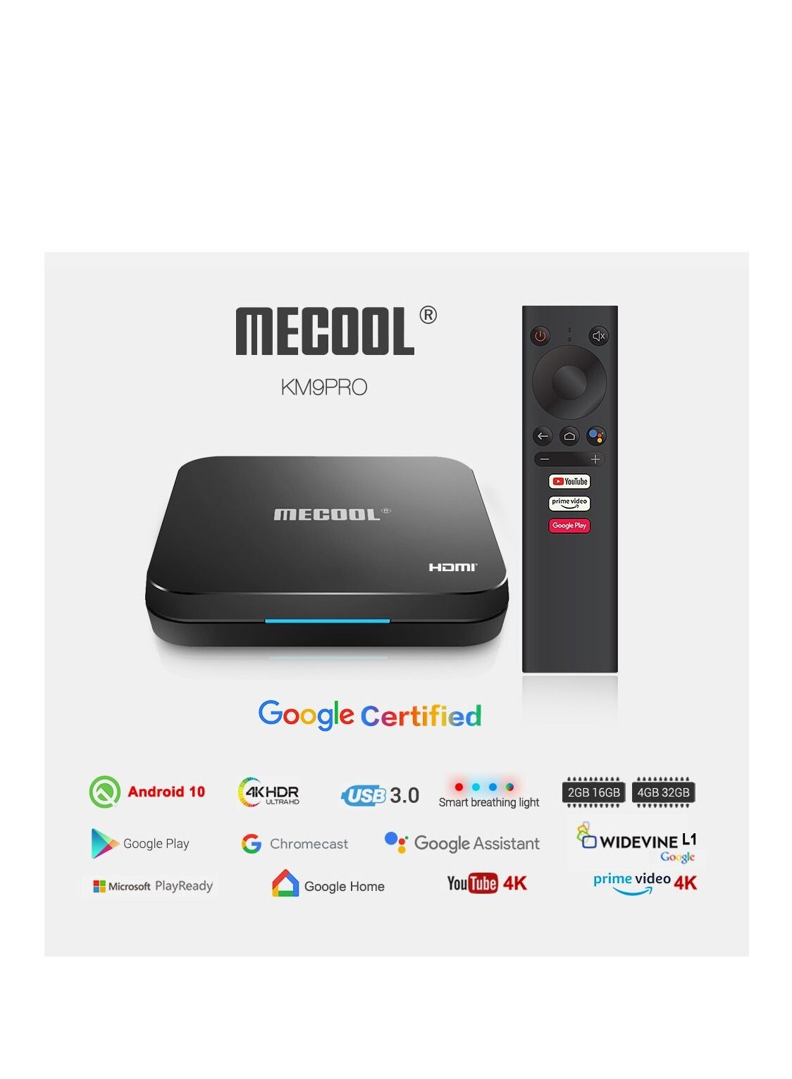 MECOOL Mecool KM9 Pro Classic Google Certified Amlogic S905X2 Android 10.0 2G 16G 4K HDR Cast ...