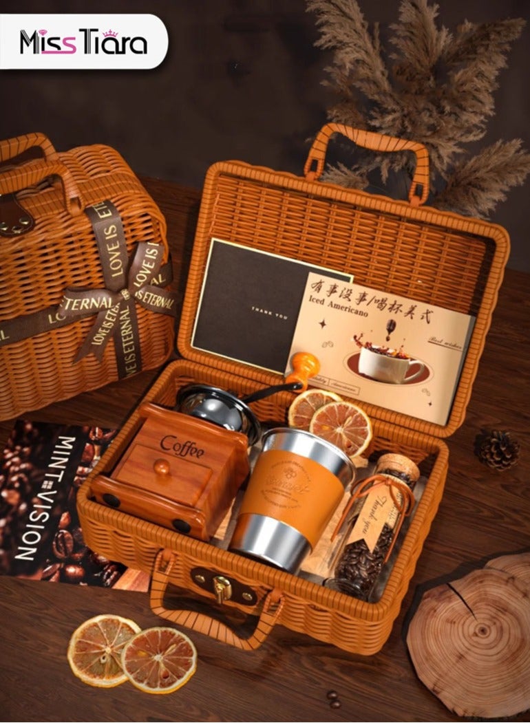 MissTiara Coffee Maker Gift Basket Set With Portable Hand-held Gift Box ...