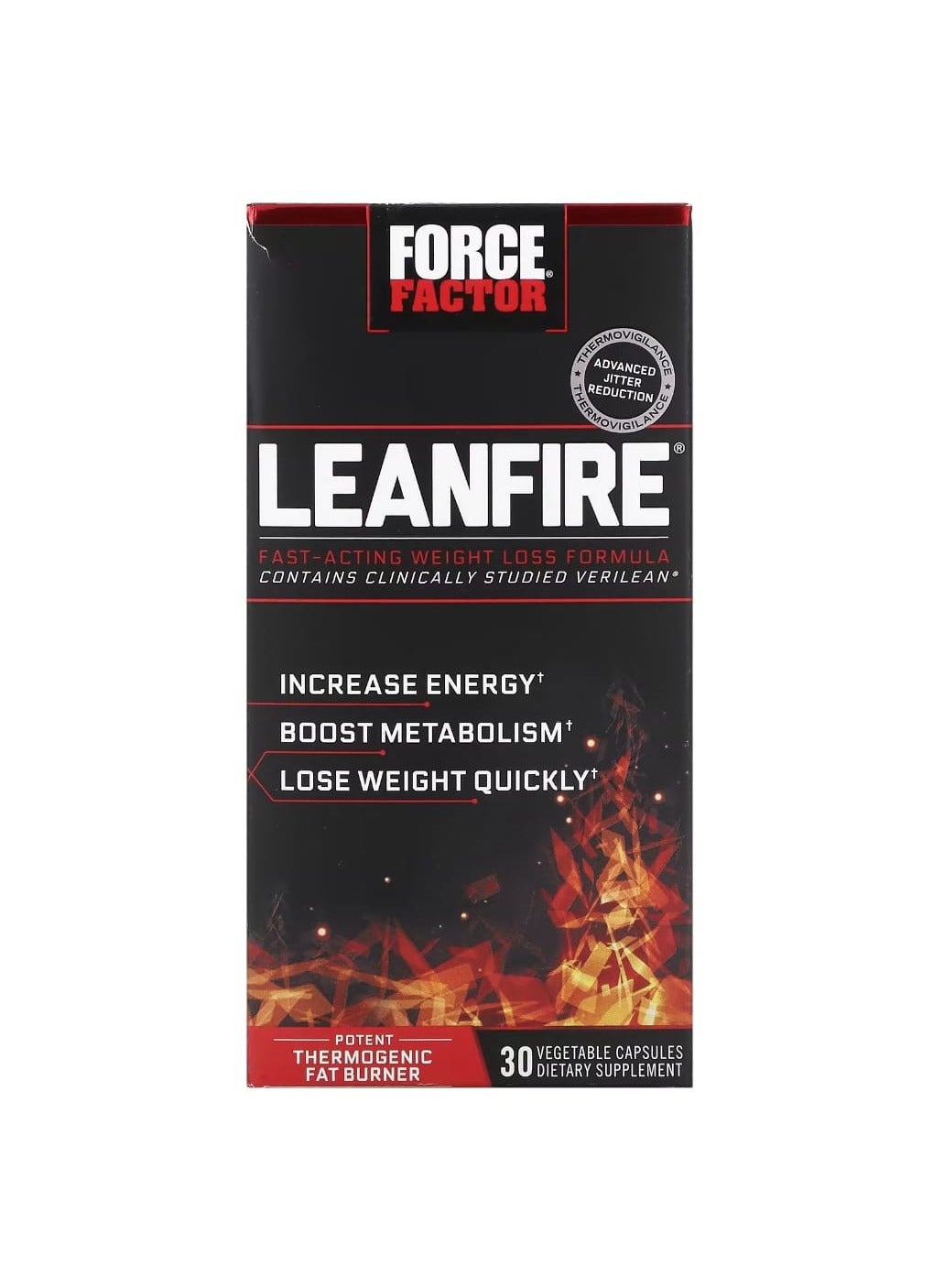 Force Factor Lean Fire Fast Acting Weight Loss Formula 30 Vegetable ...