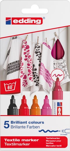 Edding 4500 Fabric Coloring Pen Warm Colors 5 Pcs UAE | Dubai, Abu Dhabi