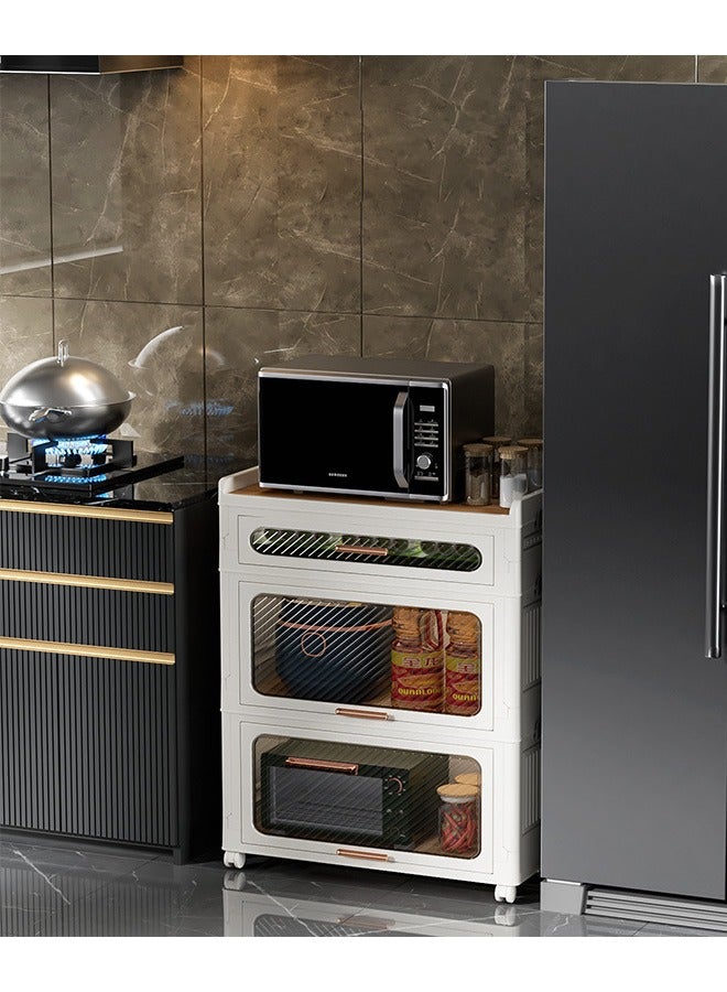 keke 4 Layers Foldable Flip Type Kitchen and Bathroom Cabinet with ...