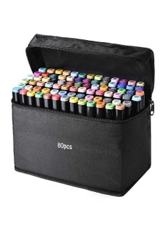 Arabest Marker Pen - Black Twin Marker Pen 80 Color Oily Art Sketch ...