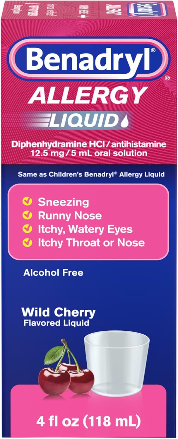 Benadryl Benadryl Allergy Medicine Liquid Diphenhydramine HCl ...