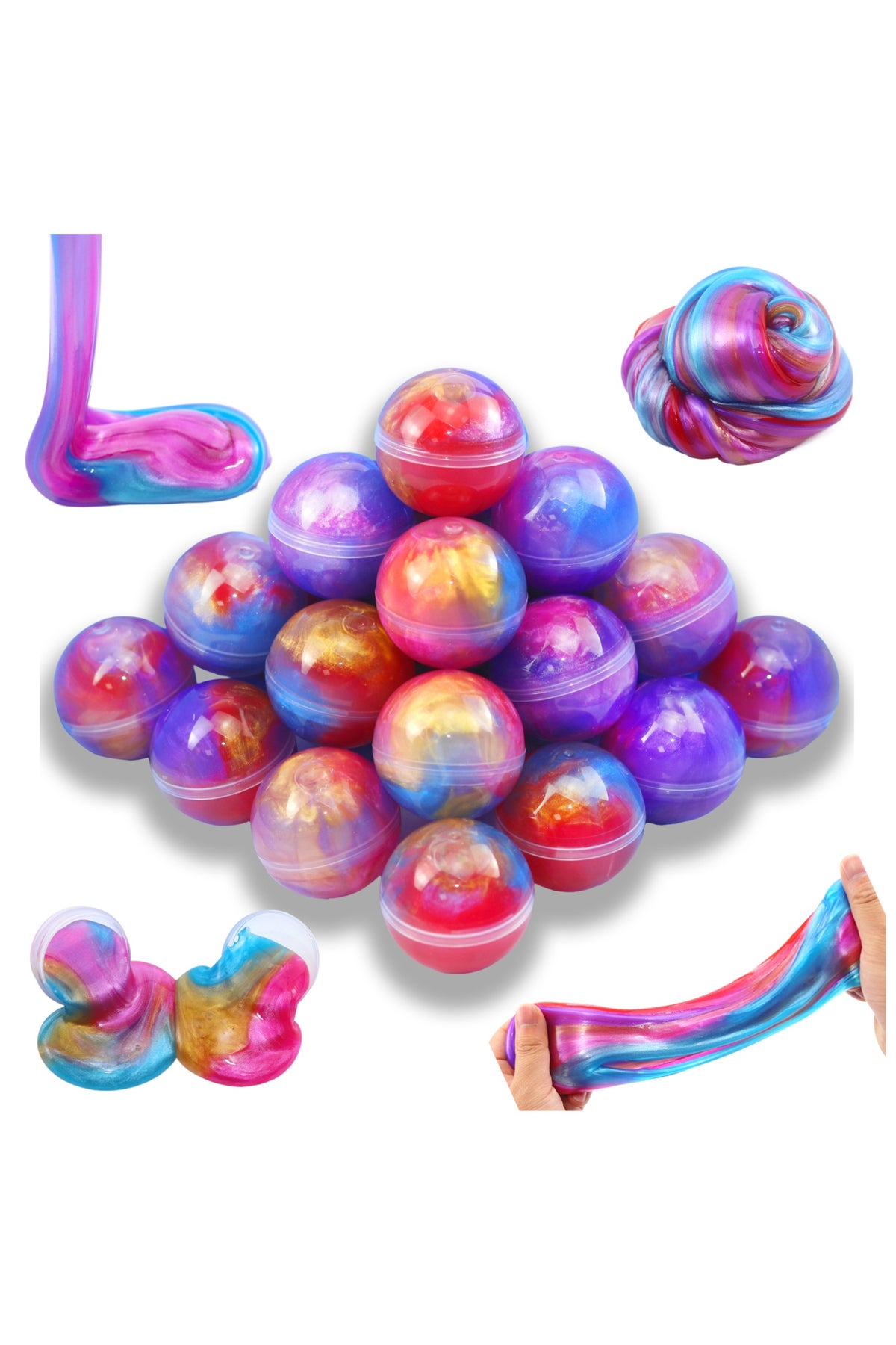 FLYHSO Slime Party Favors Galaxy Slime Ball Stretchy Non-Sticky Mess ...
