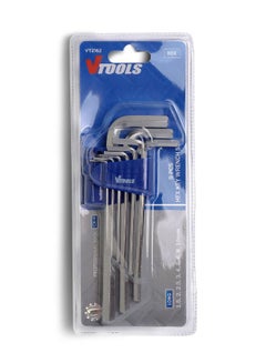 VTOOLS 9 Piece Long Chrome Vanadium Hex Key Allen Wrench Set | Best ...