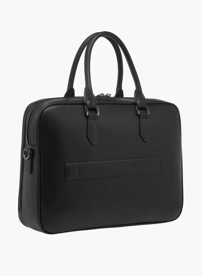 DUCHINI Men's Solid Laptop Bag with Double Handles and Zip Closure for ...