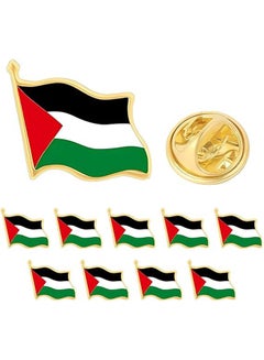 Generic 10pcs Palestine Flag Pin Badge, Metal Palestinian National ...