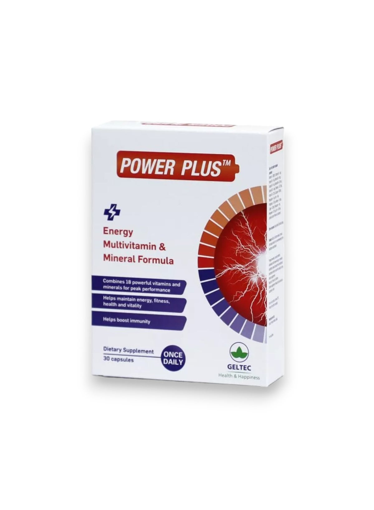 Geltec Power Plus, Energy Multivitamin & Mineral Formula, 30 Capsules ...