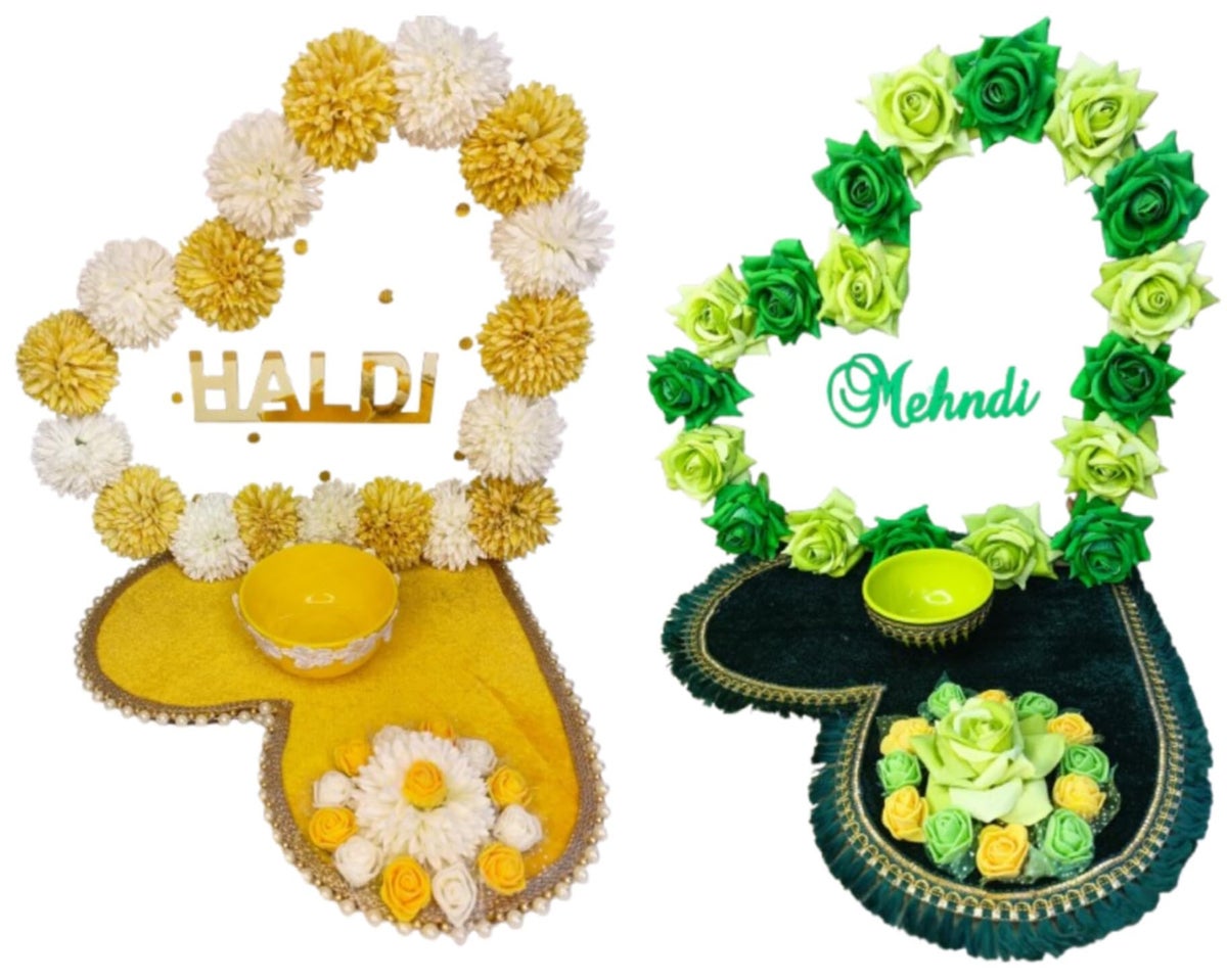 SOB FASHION SOB FASHION Combo of HALDI and Mehndi Platter for Marriage ...