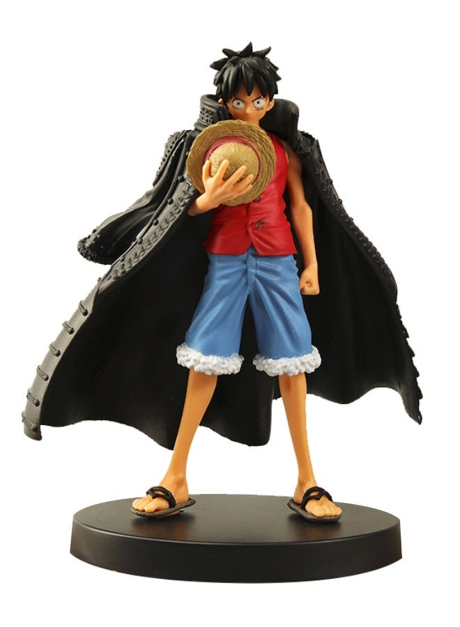 Generic Anime One Piece Luffy Figure, Black Cape Luffy Action Figure ...