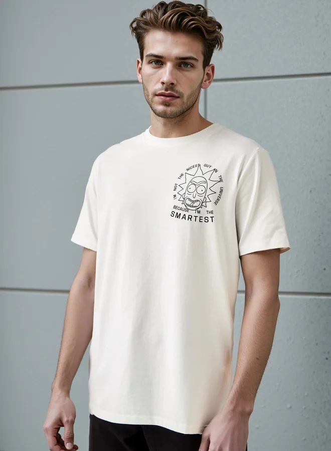 SP Characters Regular Fit Rick Sanchez Print Crew Neck T-shirt for Men ...