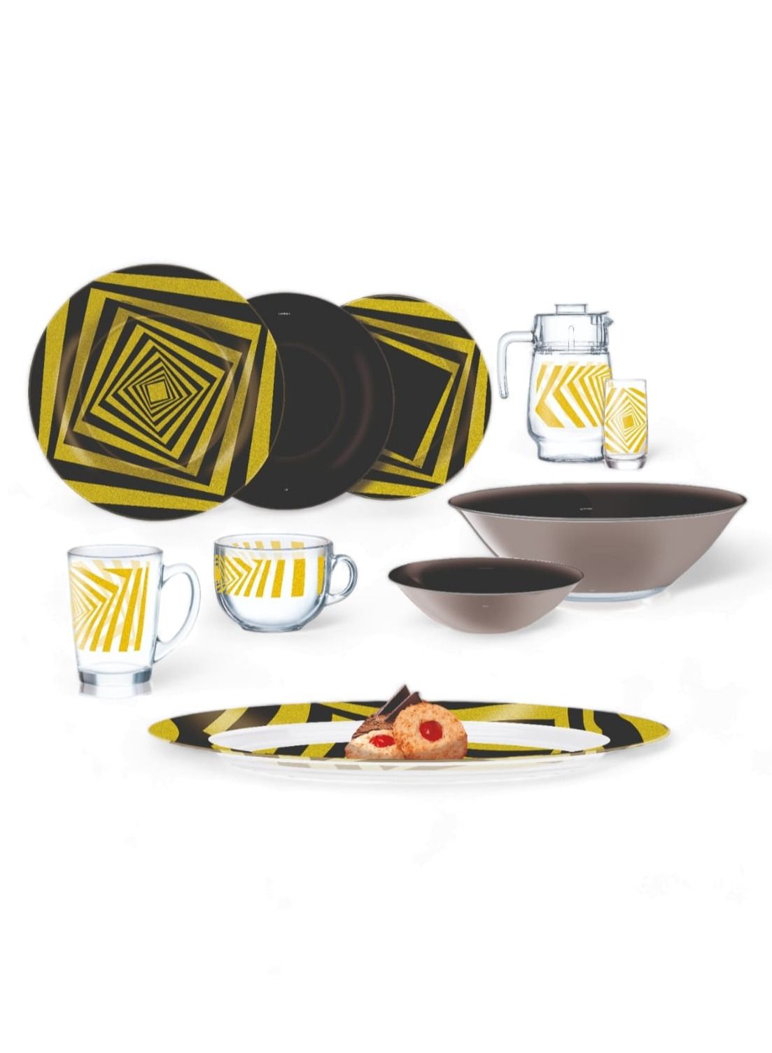 Luminarc LUMINARC ARCOPYREX DINNER SET 46 PIECE - ILLUSION GOLD | Best ...