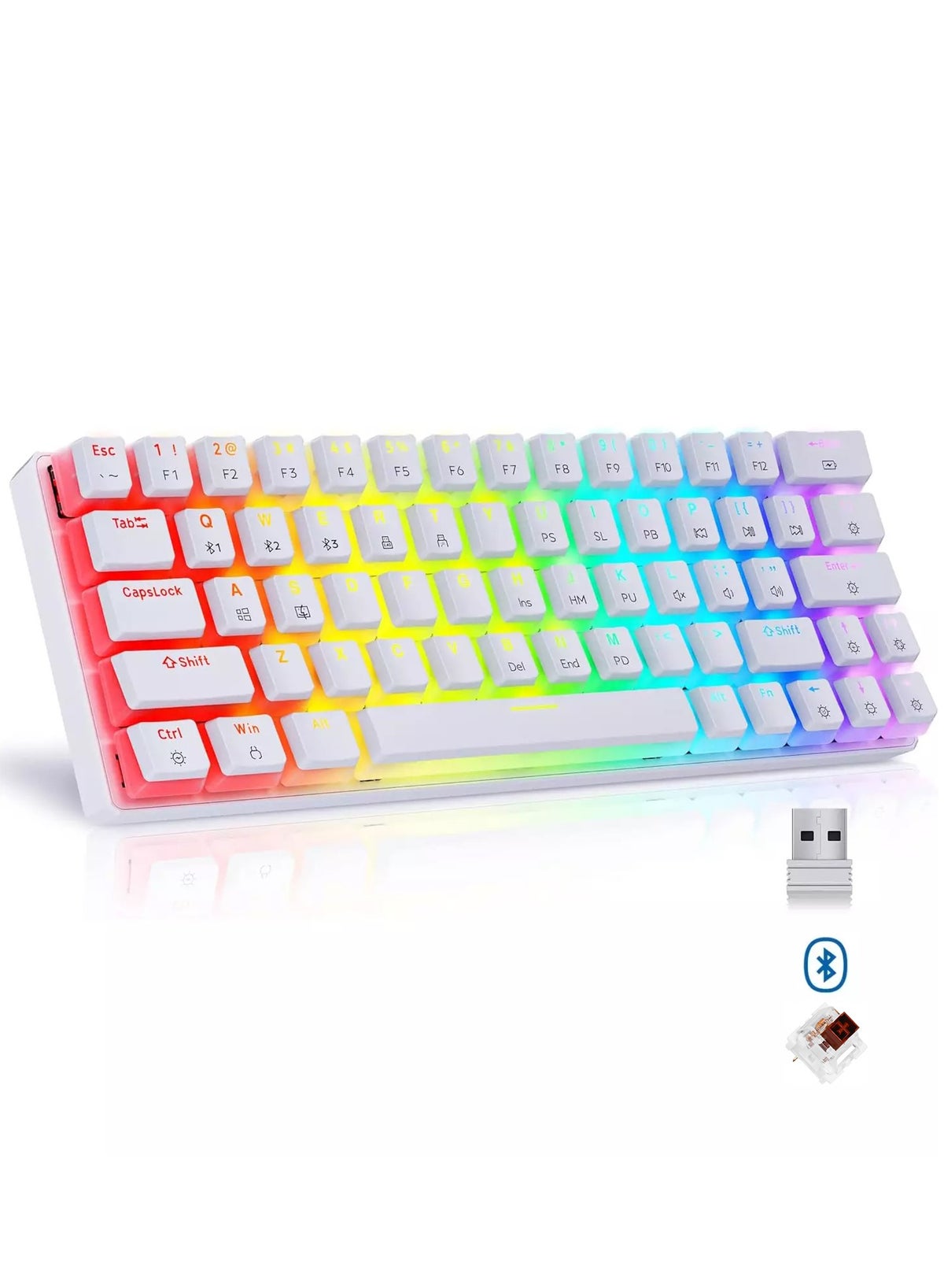 Tezarre TK63 3 Mode Wireless, Bluetooth, Wired RGB Keyboard - Hot ...