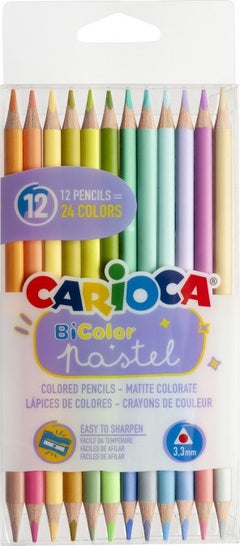Carioca Carioca Pastel Color Dry Crayons Double-Sided 12 Pack (24 ...