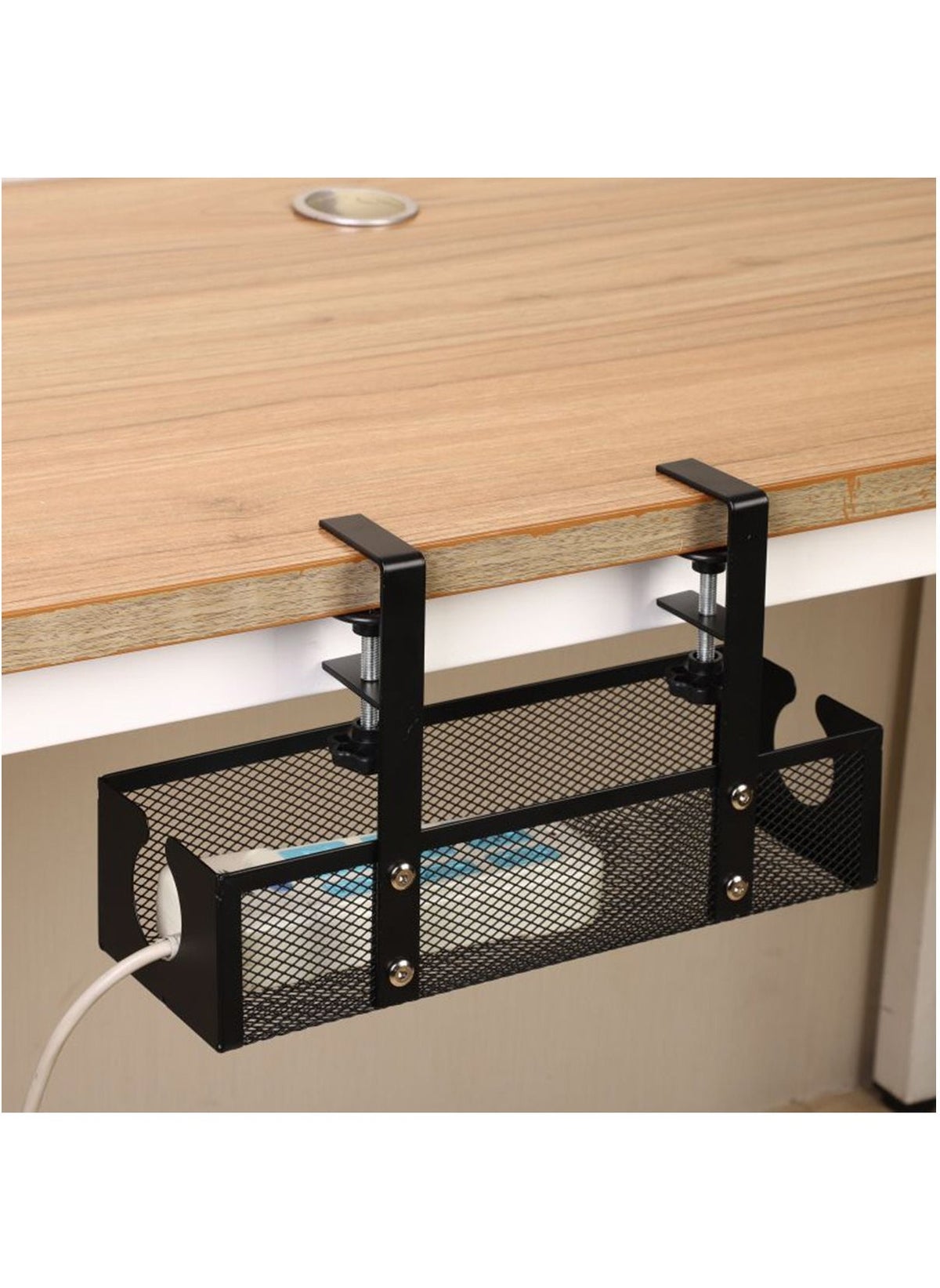 Arabest Under Desk Cable Management Tray, Metal Long Arms(3.9in), No ...