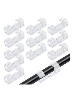 Generic 100 Pieces Clear Self-Adhesive Cable Clips Cable Organizer for ...