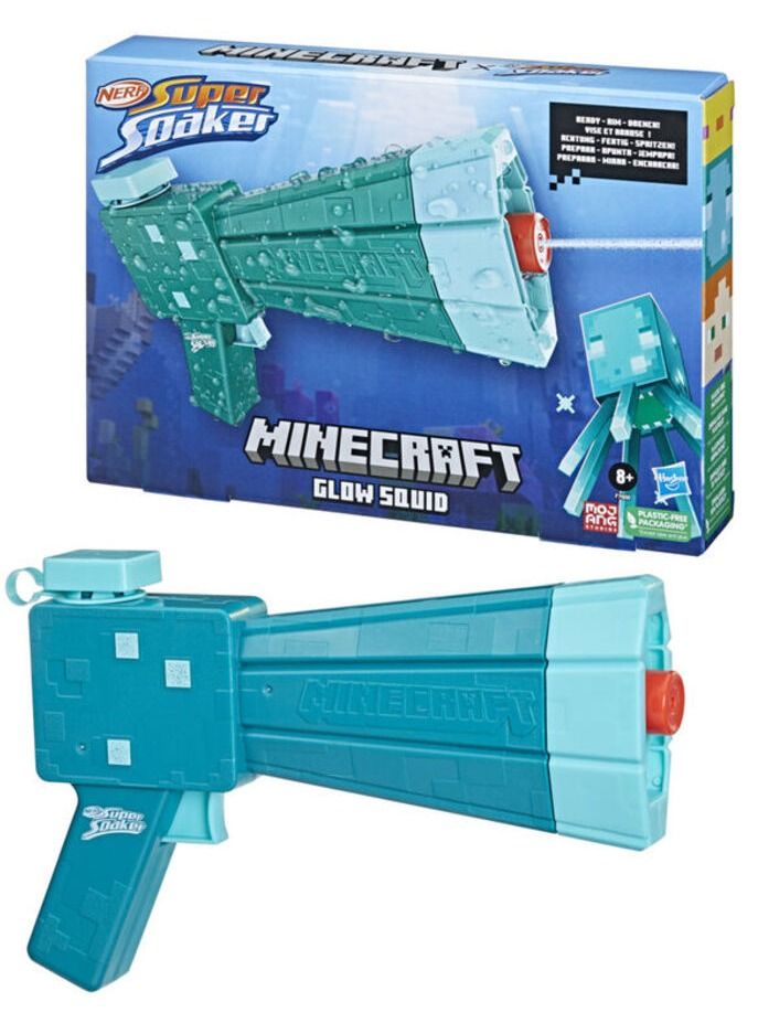HASBRO - NERF Super Soaker Minecraft Glow Squid Water Blaster | Best ...