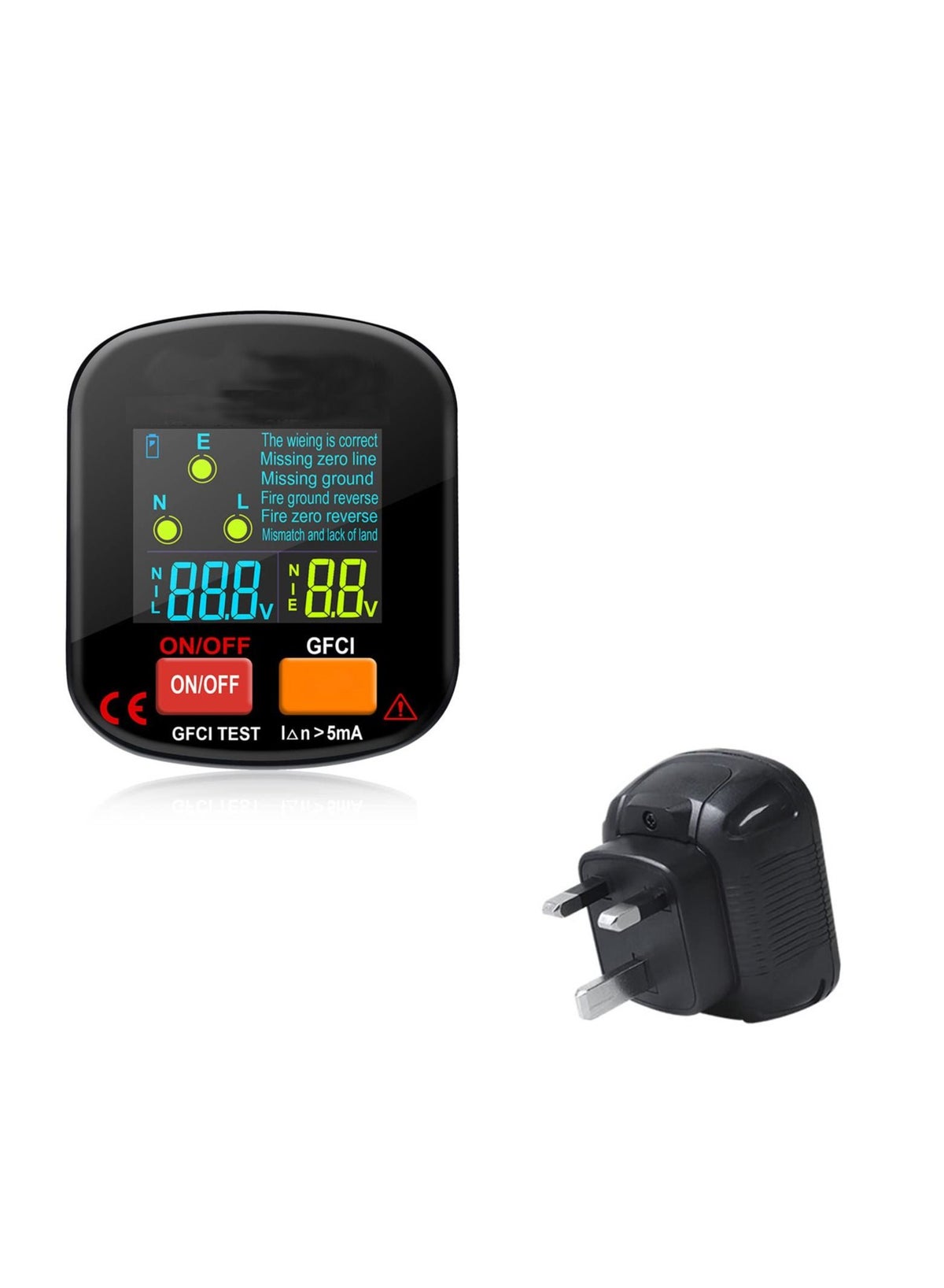 Excefore 90-130V GFCI Outlet Tester, Electric Socket Tester, 3 Prong ...
