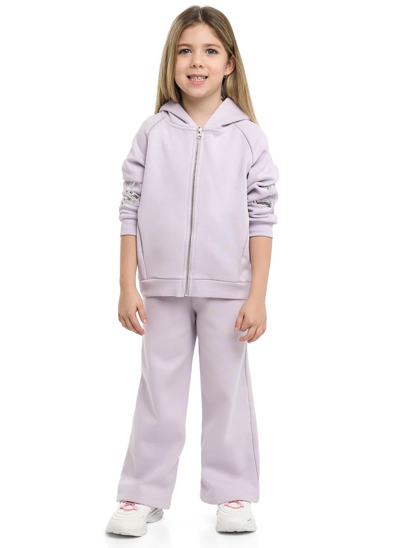 victor and jane Girls Starstruck Fleece Tracksuit – Lilac 2-Piece Set ...