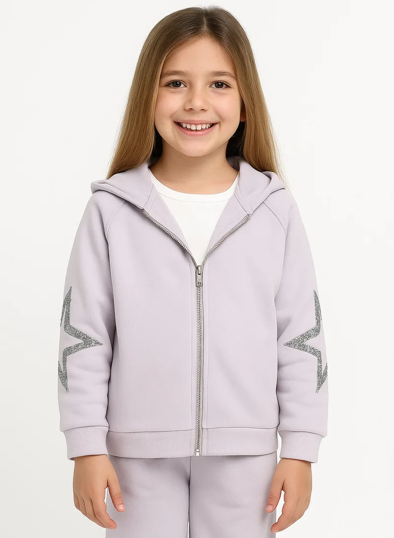 victor and jane Girls Starstruck Fleece Tracksuit – Lilac 2-Piece Set ...