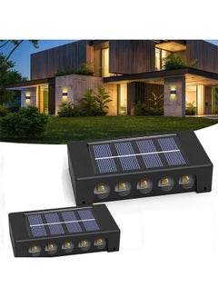 Y&D DMG LED Solar Wall Lights Outdoor, 2 Pack 10 Fence Lights ...