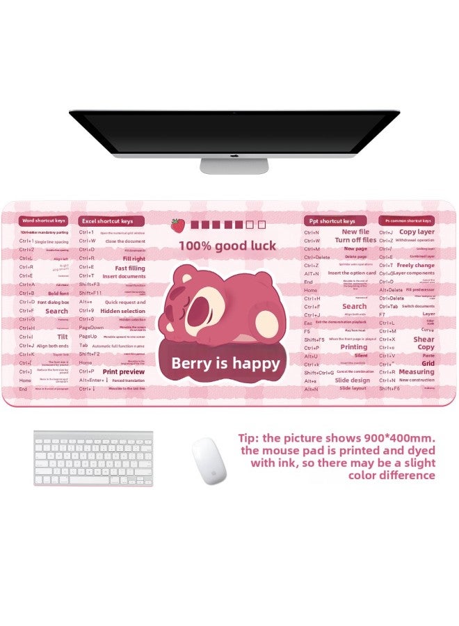 Generic Strawberry Bear Office Shortcut Keys Mouse Pad Extra Large ...