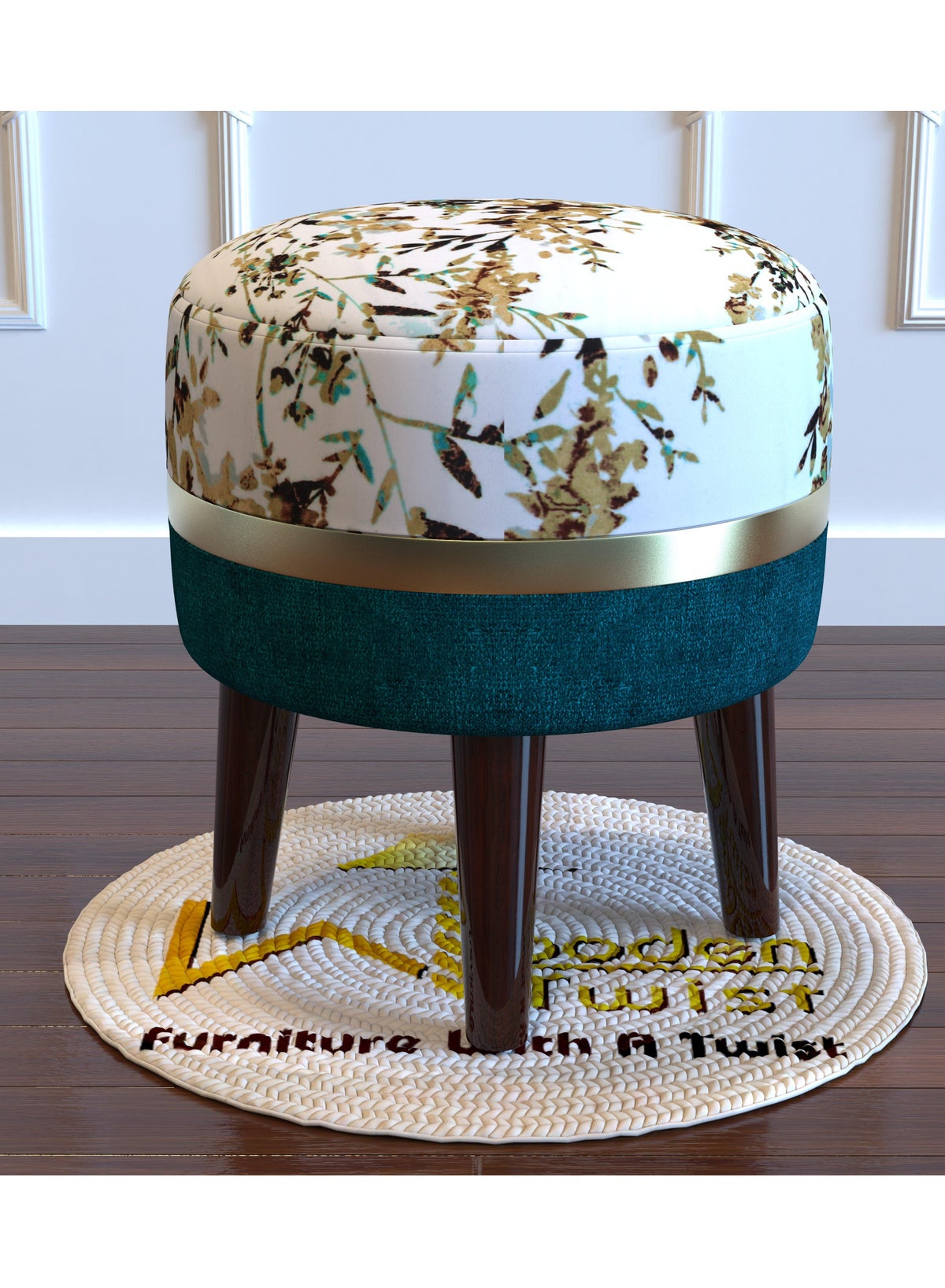 Wooden Twist Wooden Twist Relish Puffy Ottoman Stool For Living Room ...
