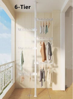 Kutis 6-Tiers Stainless Steel Clothes Drying Pole Vertical Retractable ...