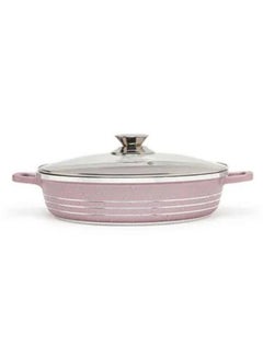 DESSINI Ceramic Non Stick Shallow Cooking Pot With Glass Lid Purple UAE ...