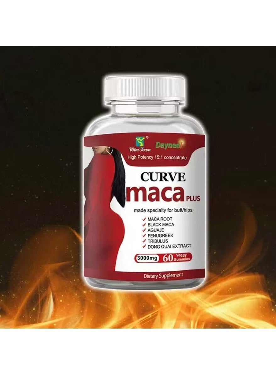 Wins Town Maca Gummies 3000MG Black Maca Root Dong Quai Extract Energy ...