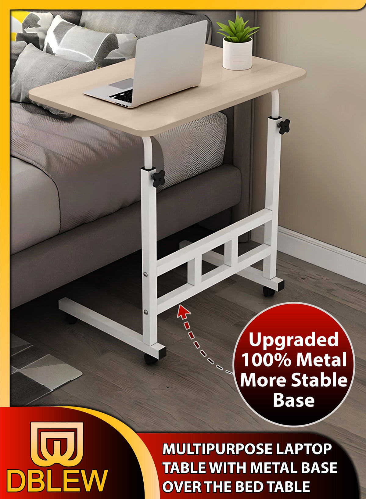 DBLEW Upgraded Metal Base Adjustable Multipurpose Movable Desktop ...