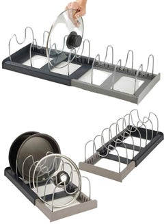 Generic Expandable Pot and Pan Organizer Rack, Kitchen Cabinet ...